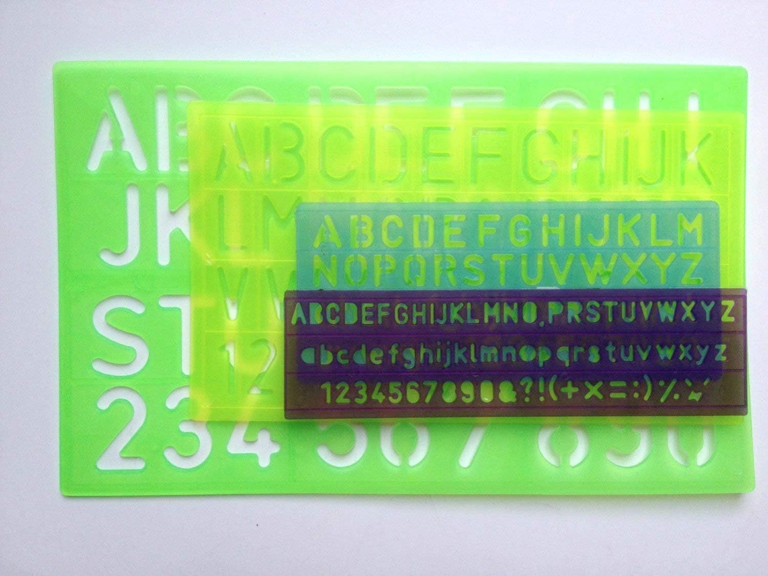 Amazon.com: 4 pcs Alphabet Stencil Set Lowercase Upper Numbers Font ...