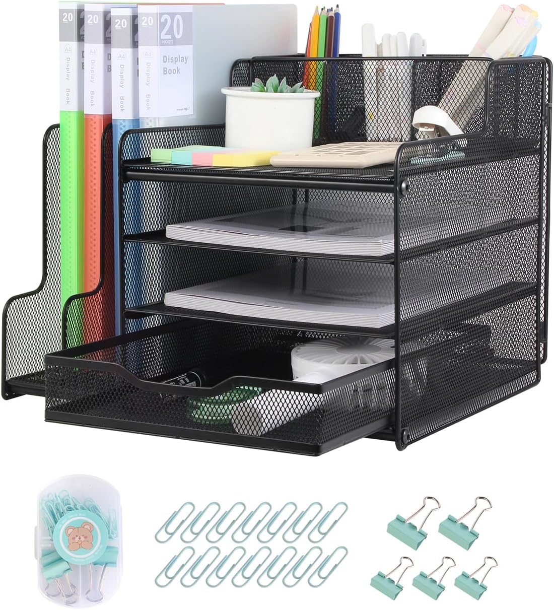 Amazon.com : Gugsey Desk Organizer with File Holder, 5-tier Paper ...