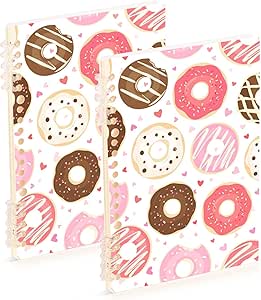 Amazon.com : OTVEE Spiral Notebook, 2 Pack Valentine Pink Donut ...