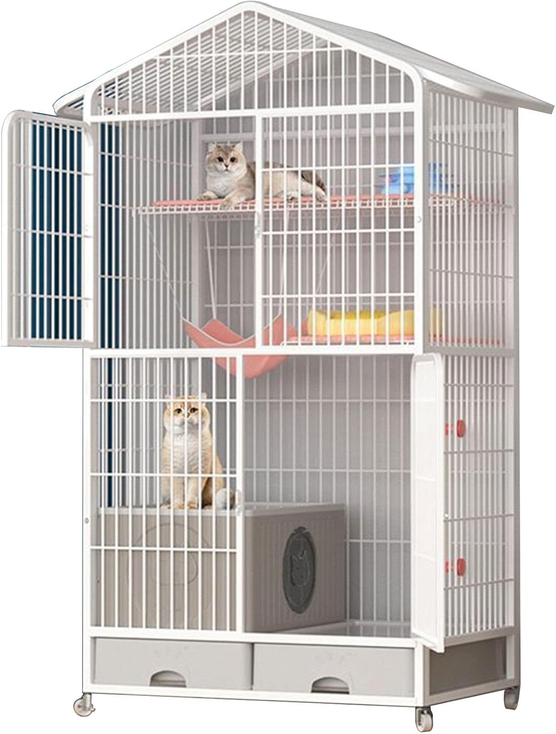 Amazon.com: YEDECOR Cat Cage with Enclosed Cat Litter Box - Detachable ...