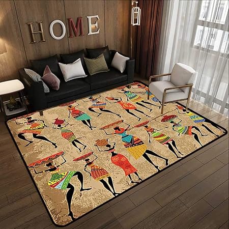 Amazon.com: Large Area Rug for Living Room- African Women Rlephant ...