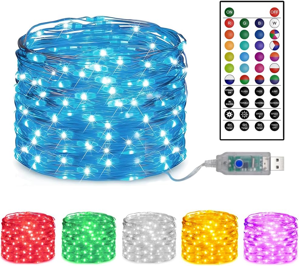 Fairy String Lights RGB, 33FT 100LED Color Changing Fairy Lights for ...