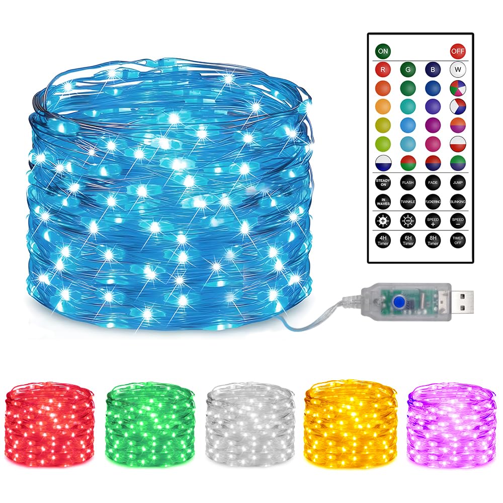 Fairy String Lights RGB, 33FT 100LED Color Changing Fairy Lights for ...