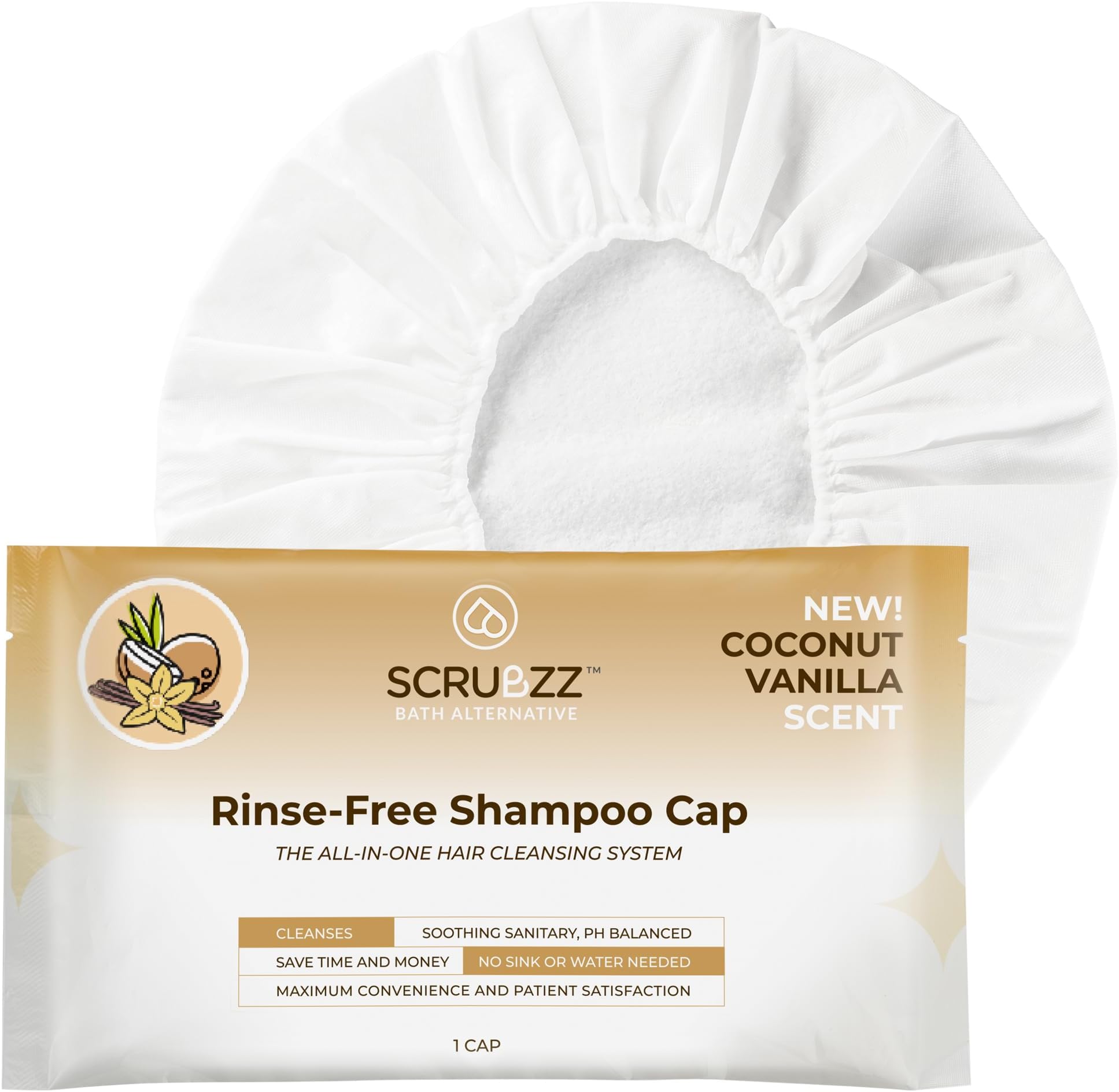 Amazon.com : Scrubzz Shampoo Cap No Rinse for Elderly and Bedridden ...