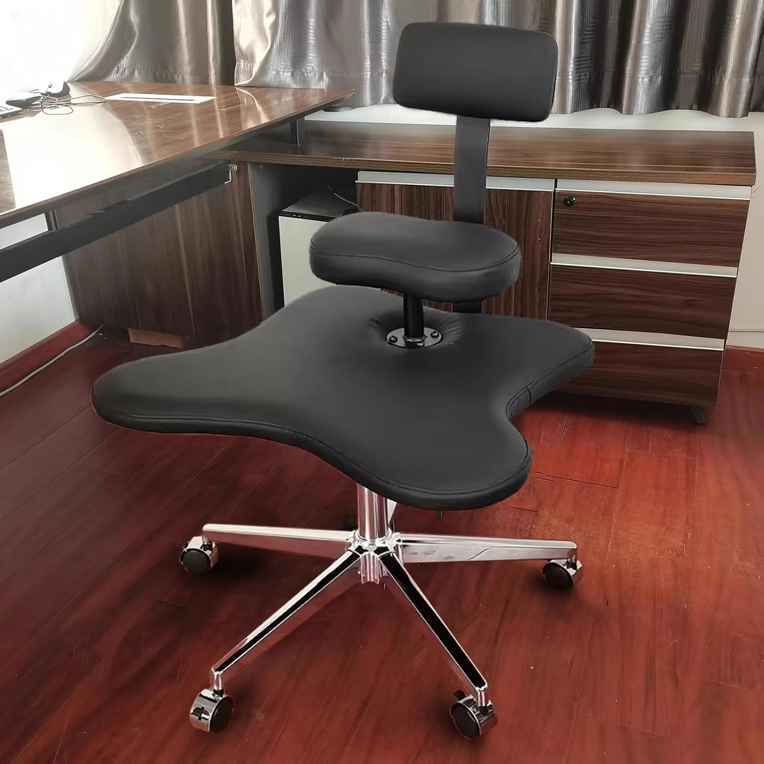 Amazon.com: Ergonomic Cross Legged Swivel Chair Office Rolling Stool ...