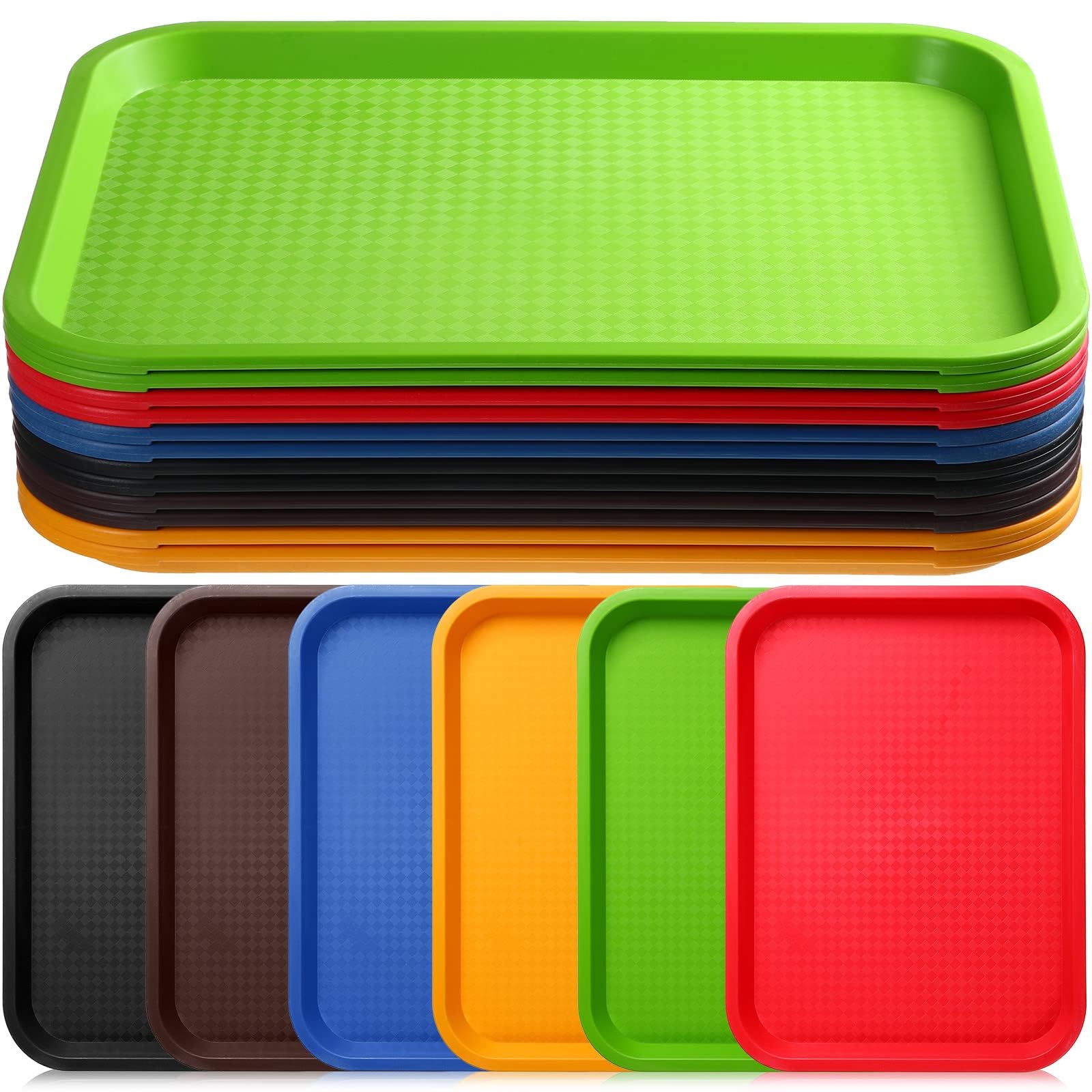 NALACAL 6 Plastic Food Trays, 10.6 x 13.8 Inch Restaurant Serving Tray ...