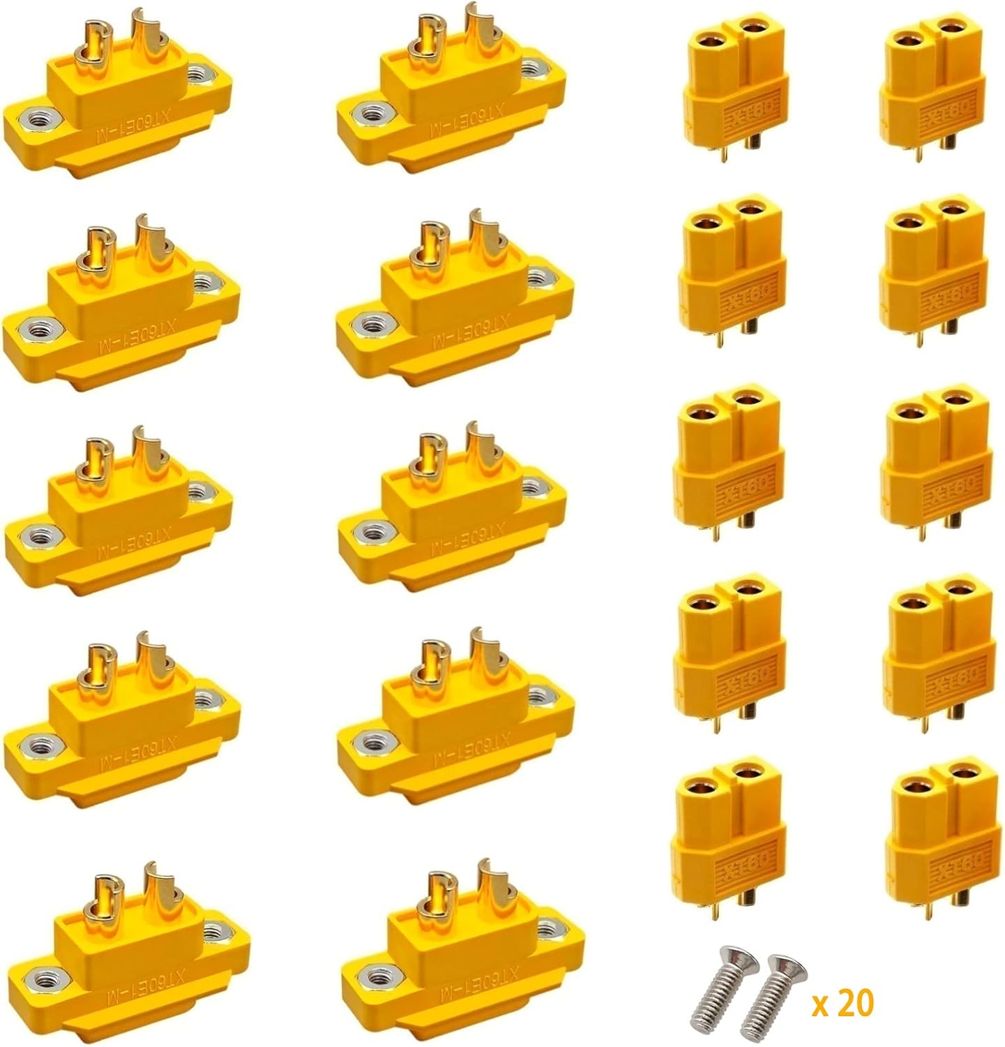 Amazon.com: HTLNUZD Amass 10Pair XT60E-M+XT60 Connectors Mountable ...