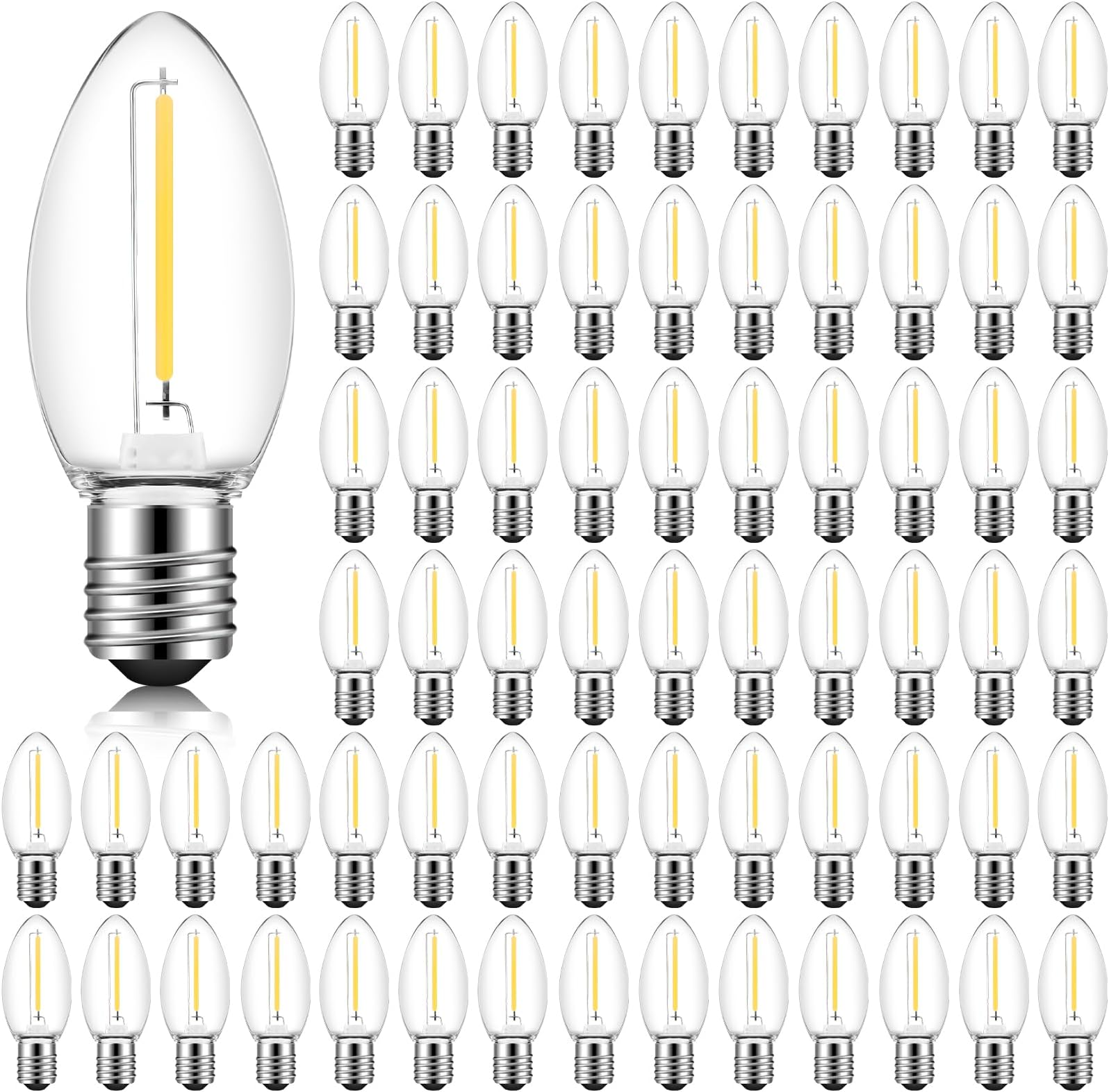 Retisee 100 Pcs C9 LED Light Bulbs Christmas Light Bulbs Waterproof ...