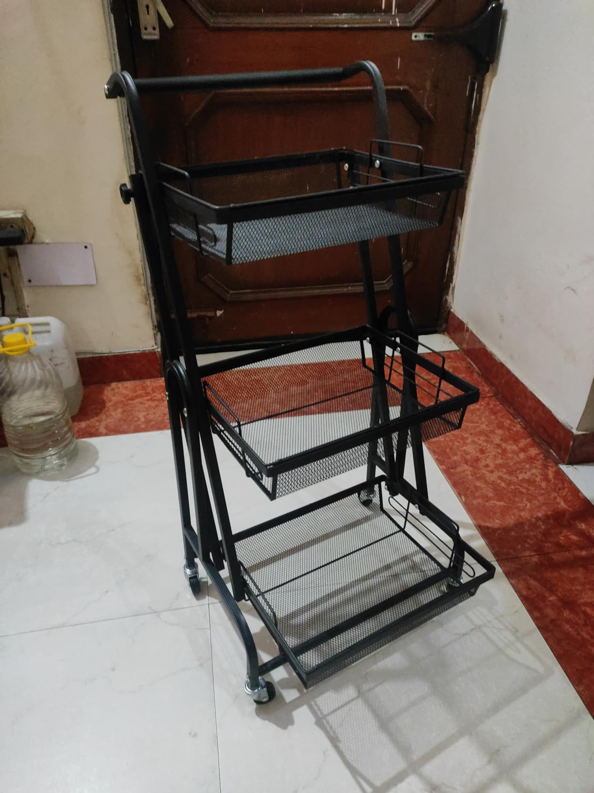 IBELL Kitchen Storage Rack with Wheels, 5 Layer, Carbon Steel, Portable ...