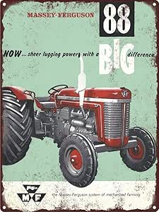 Amazon.com: Pzecaru Vintage Retro Tractor Poster Metal Sign Massey ...