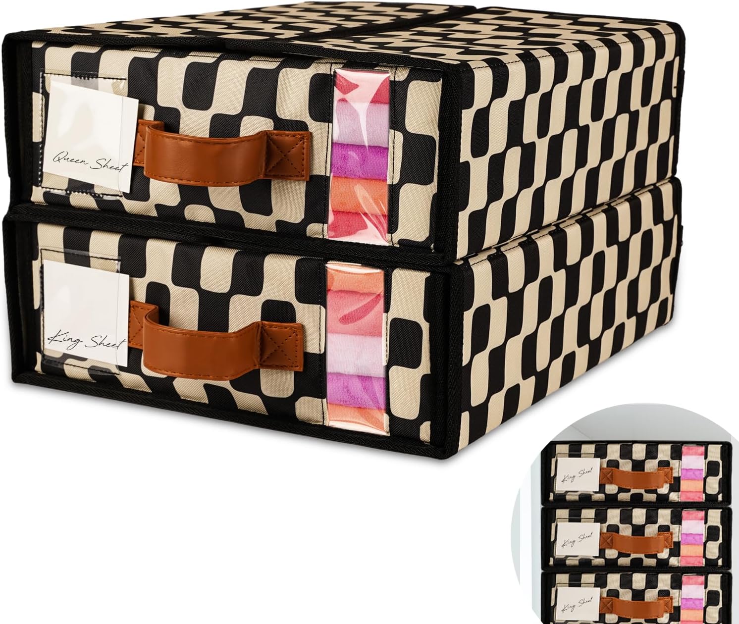 Amazon.com: YofAb Foldable Bed Sheet Set Organizer - 2 Pack for Queen ...