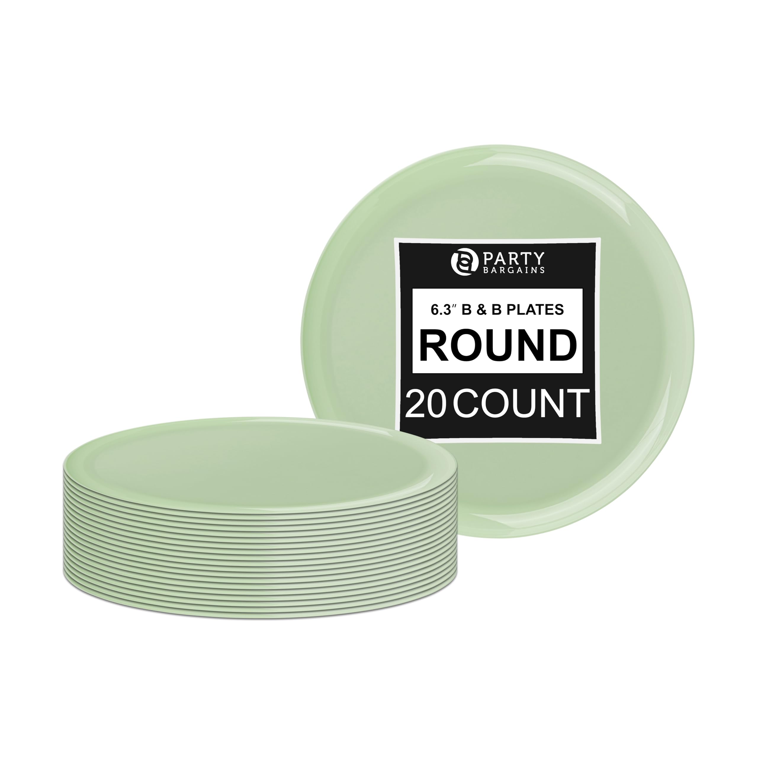 Amazon.com: PARTY BARGAINS 6.3" Disposable Mint Green Plates, 20 Pack ...