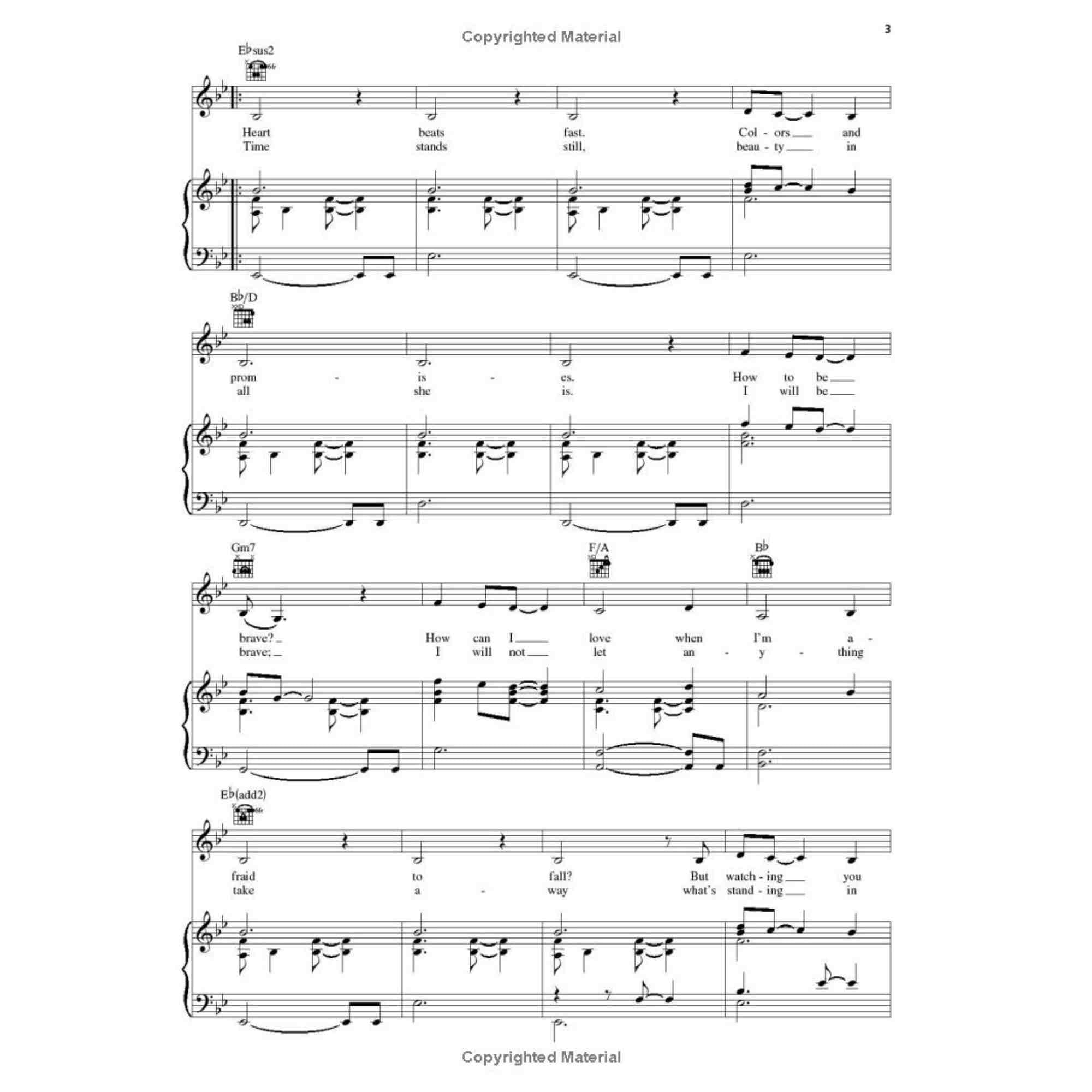 Piano Chords Of A Thousand Years Letter Note Player