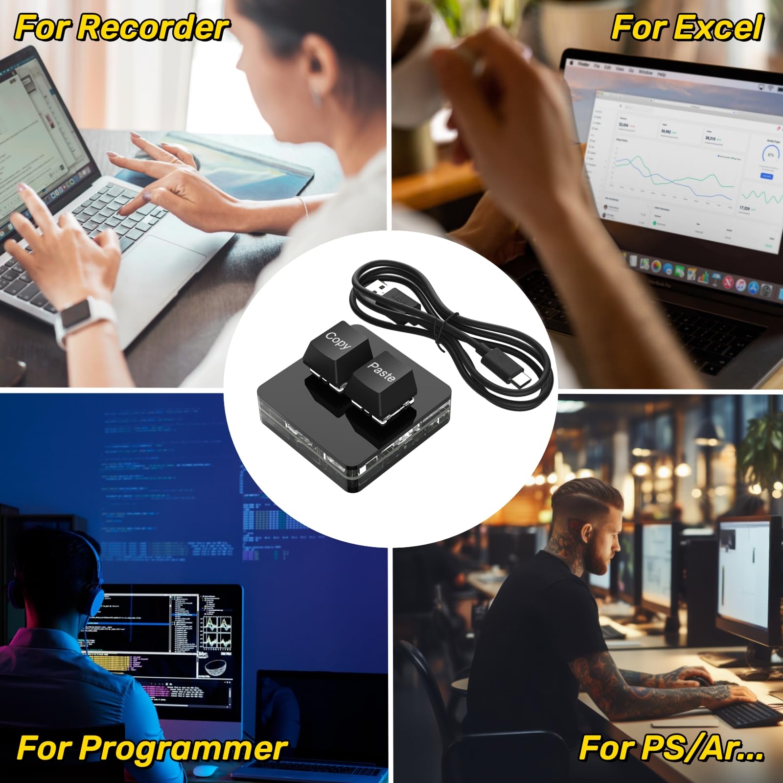 Snapklik.com : BRIMFORD 2-Key Copy Paste Keyboard, OSU Keypad HotSwap ...