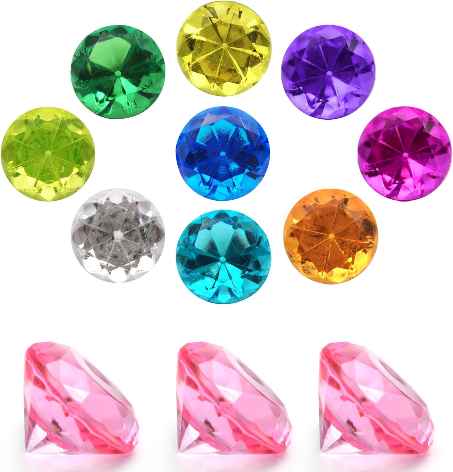 Amazon.com: WBJKZJD 60pcs Acrylic Diamond Gems Pirate Plastic Gems ...