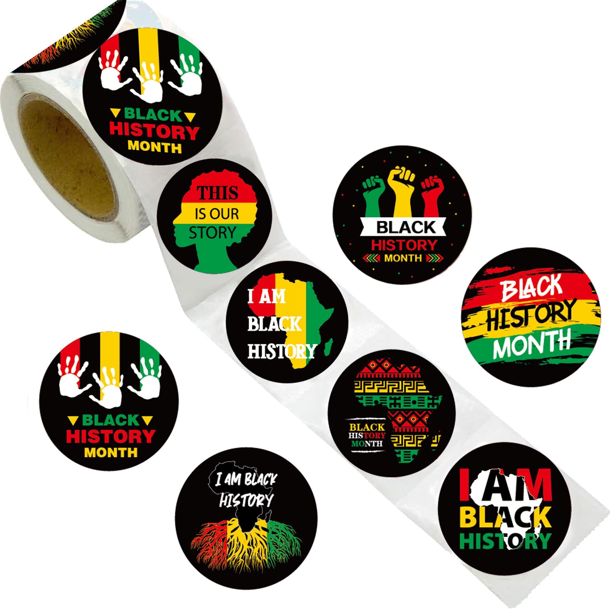 Amazon.com: Black History Month Round Stickers Party Supplies African ...