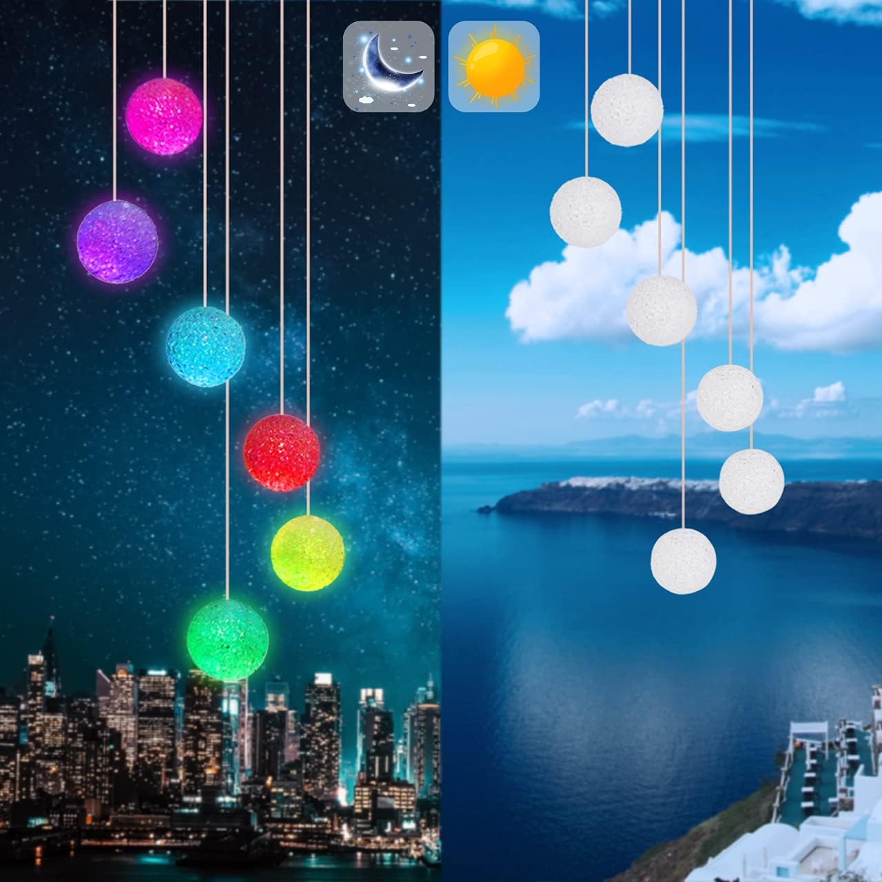 ACBungji Solar Wind Chimes Outside, Wind Chimes Led Changing Colors ...