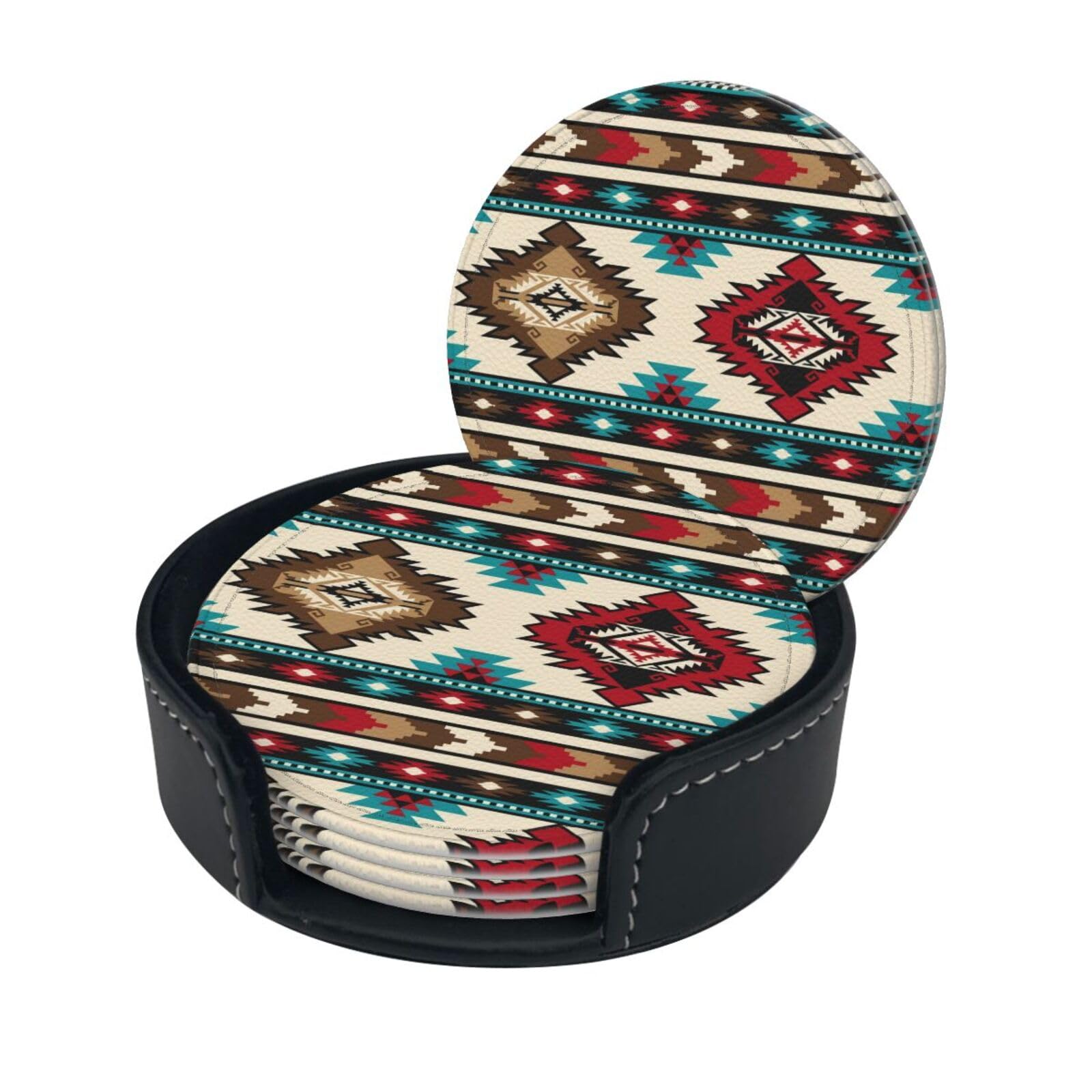 Amazon.com: 6 Pcs Indian Native American Drinks Coasters with Holder ...