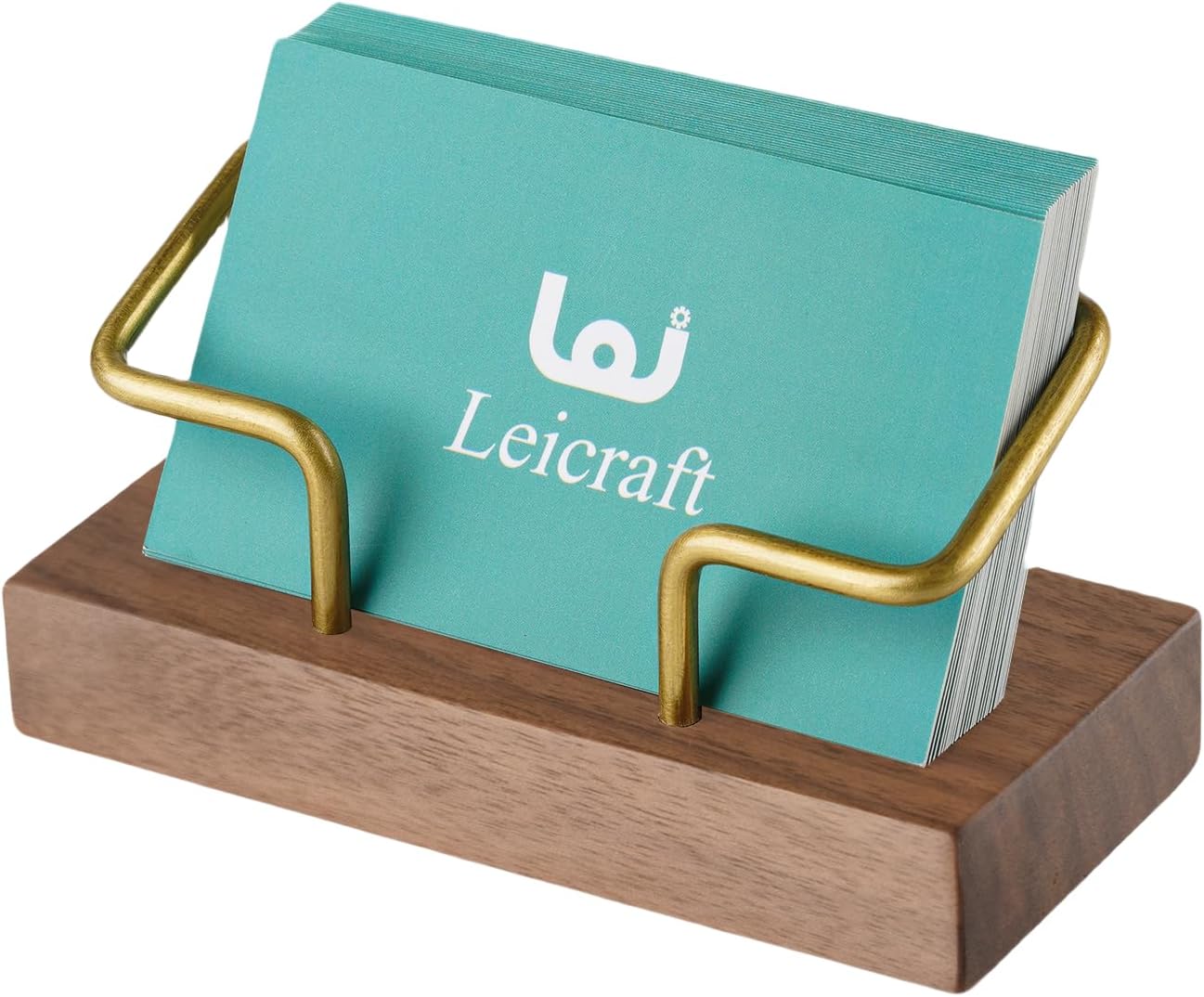 Amazon.com: PARTSPOWER Wood Business Card Holder for Desk, Horizontal ...