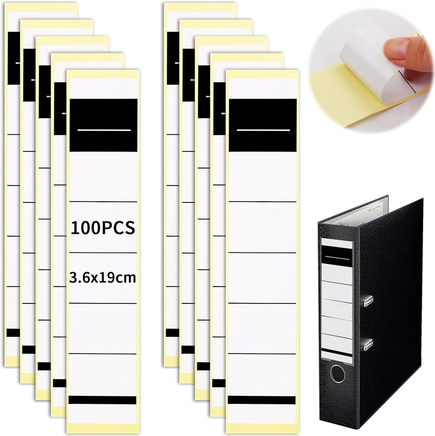 SWTYExt Etichette Cartelle Autoadesive 3,6x19 cm Dorso Cartella ...