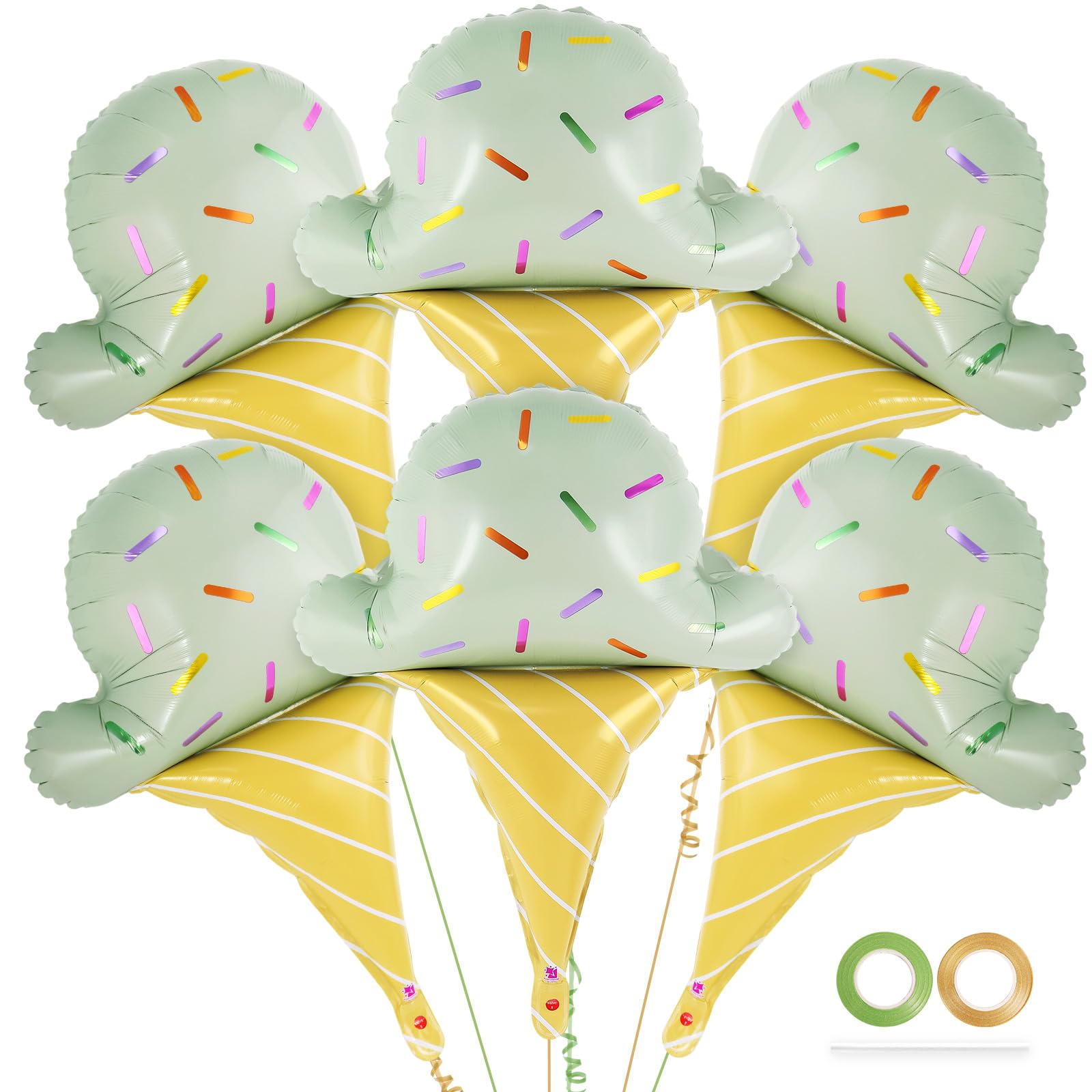 Amazon.com: 6 Pcs Ice Cream Balloons, Giant Ice Cream Foil Balloon for ...