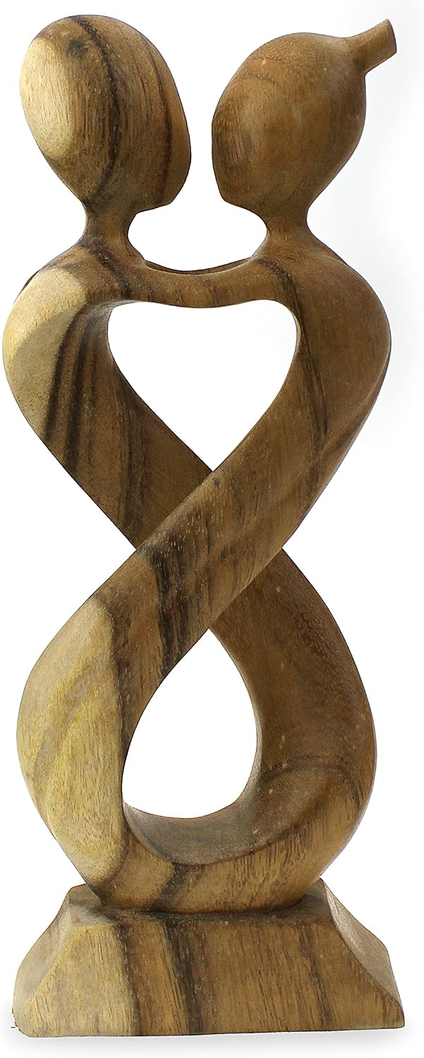 Harmony Decorative Figurine Statue Standing made of Soar Wood Brown ...