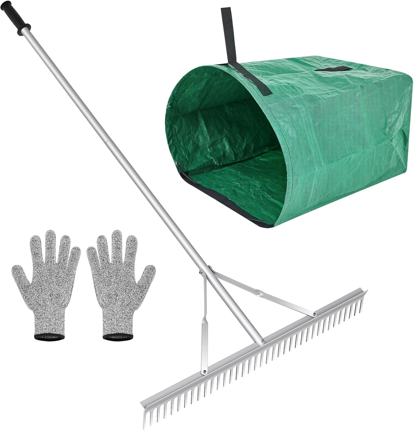 Amazon.com : Gisafai 36" Aluminum Landscape Rake Leaf Lawn Rake Tool ...