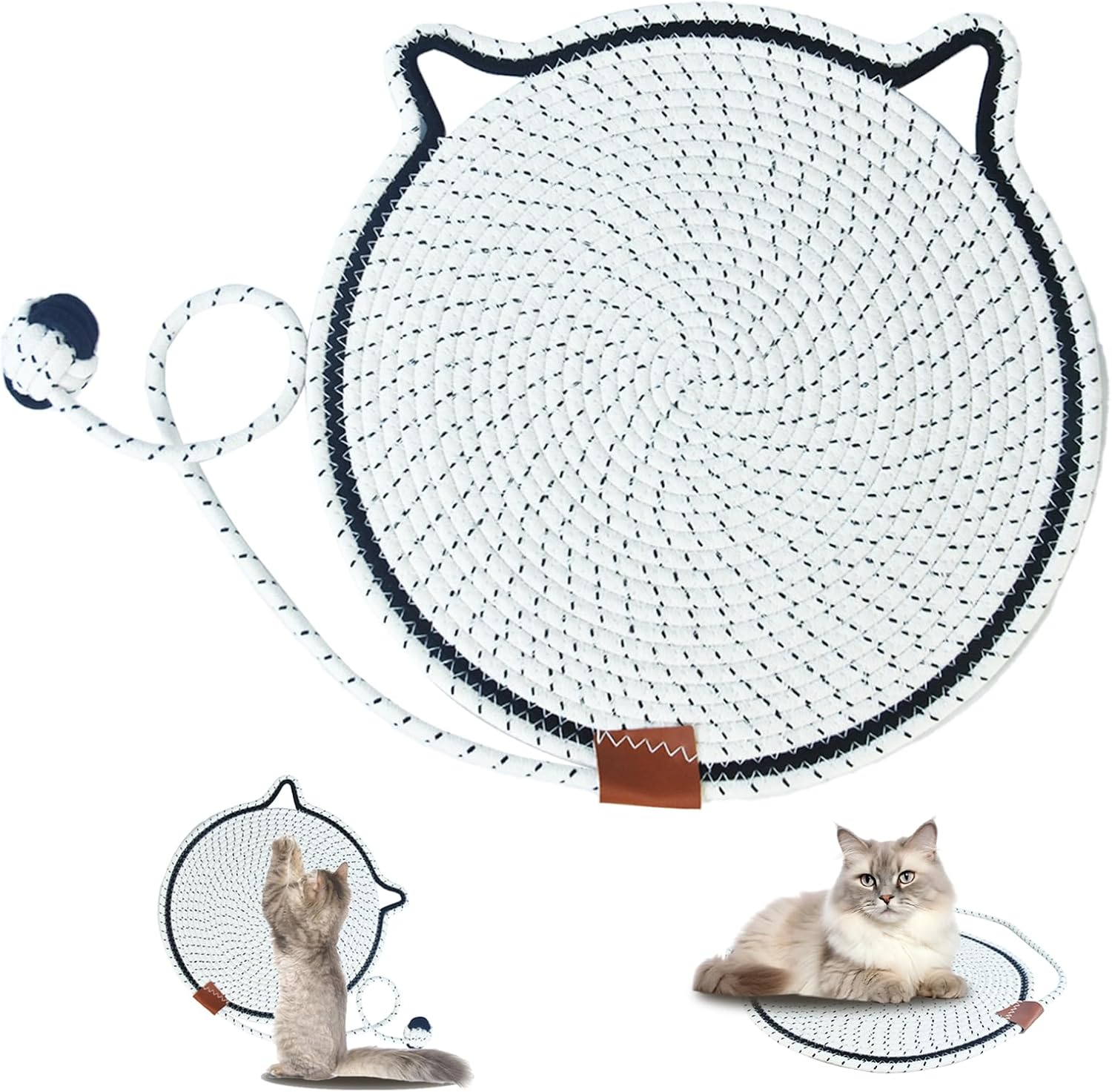 Amazon.com : WODEGOU Cat Scratching Mat 17.7’’ Round Natural Cotton ...
