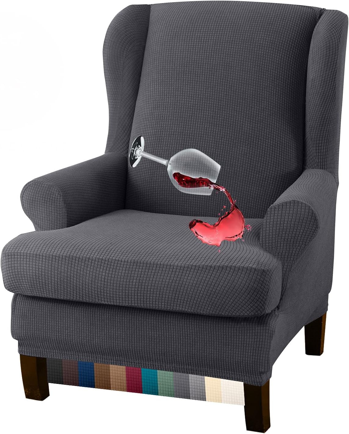 Amazon.com: SureFit Authentic Denim One Piece Slipcover, Wingback Chair ...