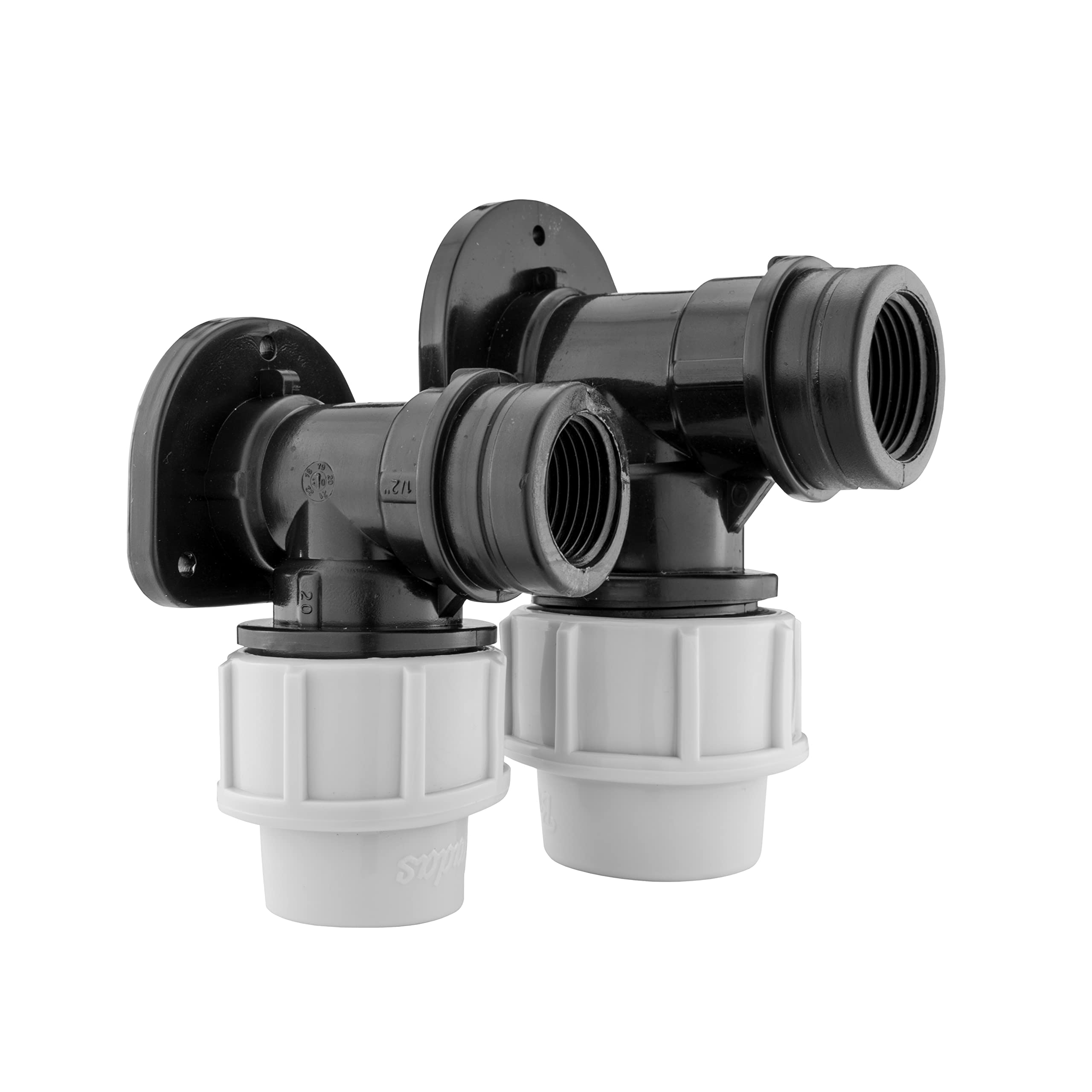 MDPE Compression Wall/Back Plate 20mm or 25mm (20mm-1/2 bspf) : Amazon ...