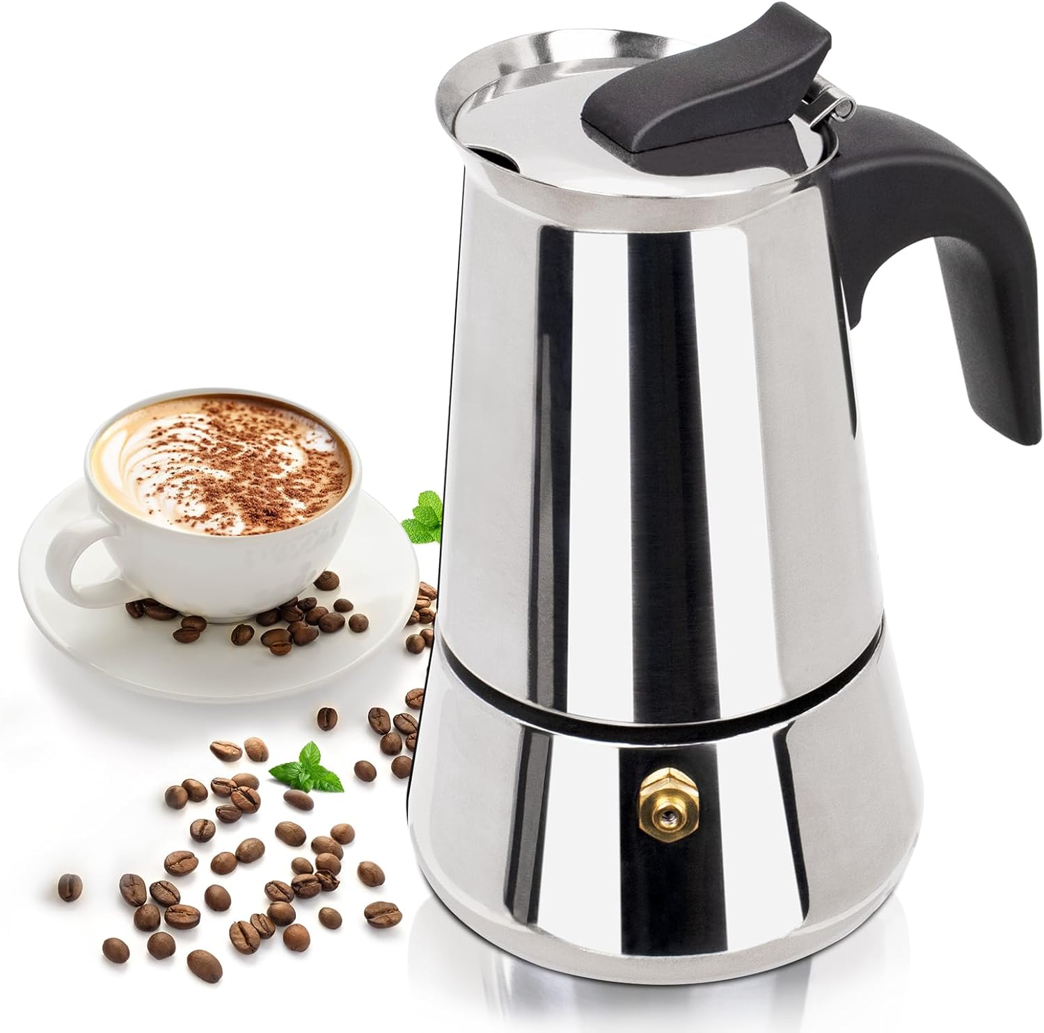 Amazon.com: 9 Cup 450ml Moka Pot Stainless Steel Espresso Coffee Maker ...