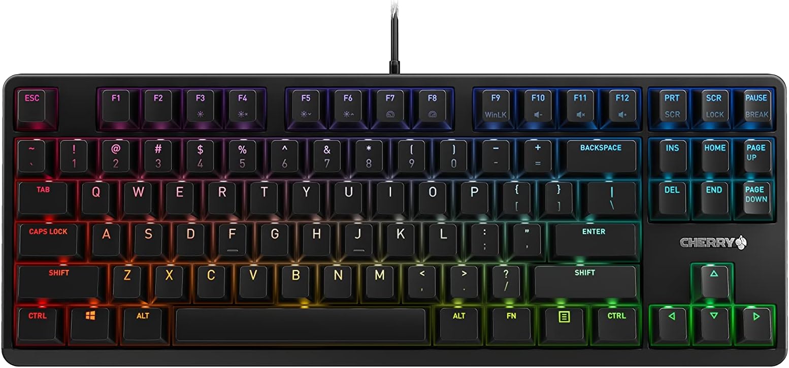 Amazon.com: Cherry MX RGB Mechanical Keyboard with MX Red Silent Gold ...