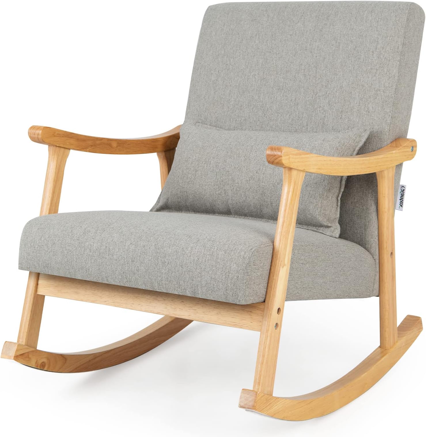 RELAX4LIFE Rocking Chair, Upholstered Relaxing Recliner Armchair with ...