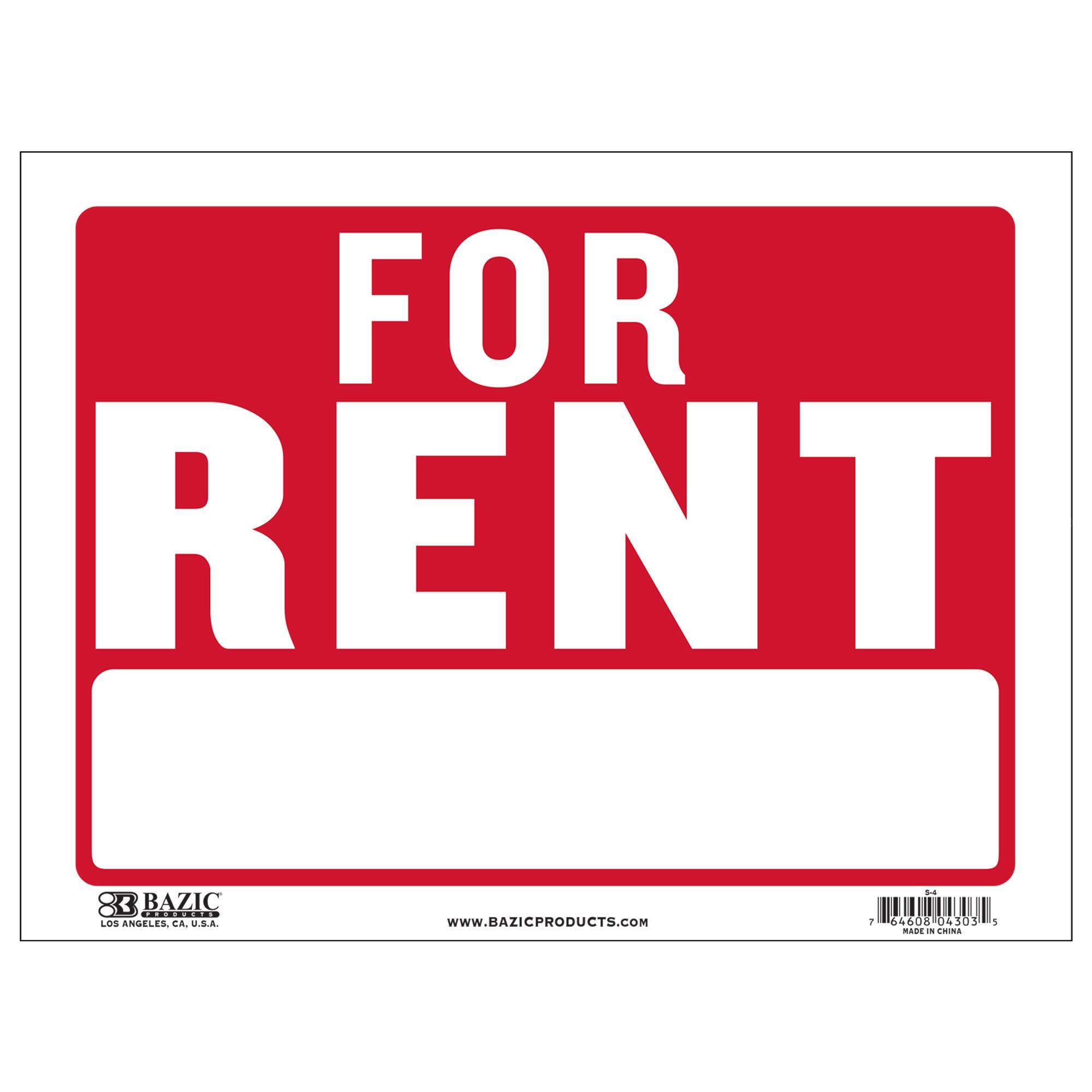 Amazon.com: BAZIC For Rent Sign 9"X12", For Rent Rental House Home ...
