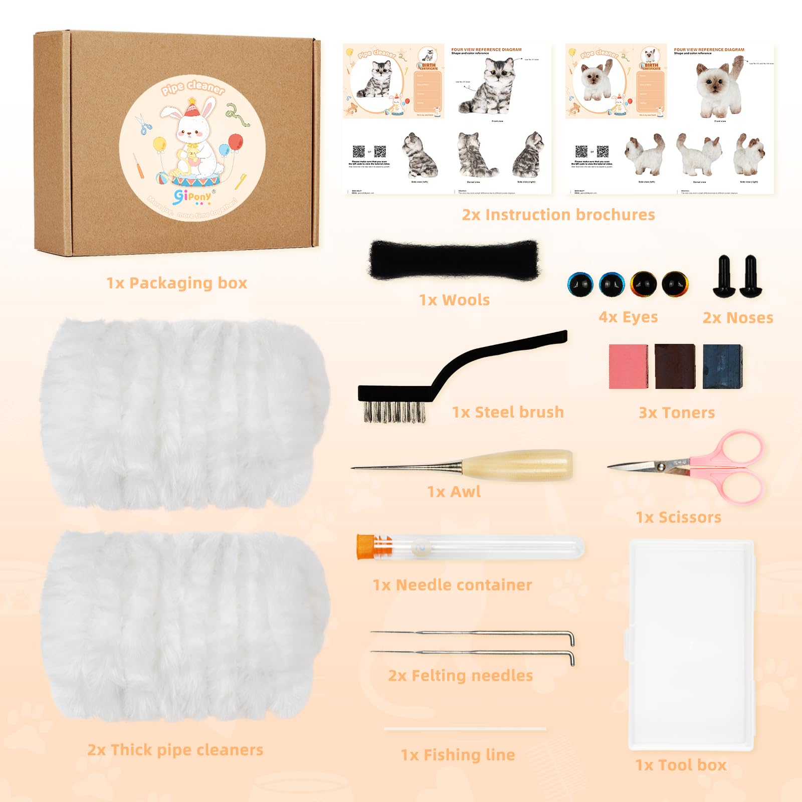Snapklik.com : Gipony Craft Kit, Pipe Cleaners Animal Kit, Plush Craft ...