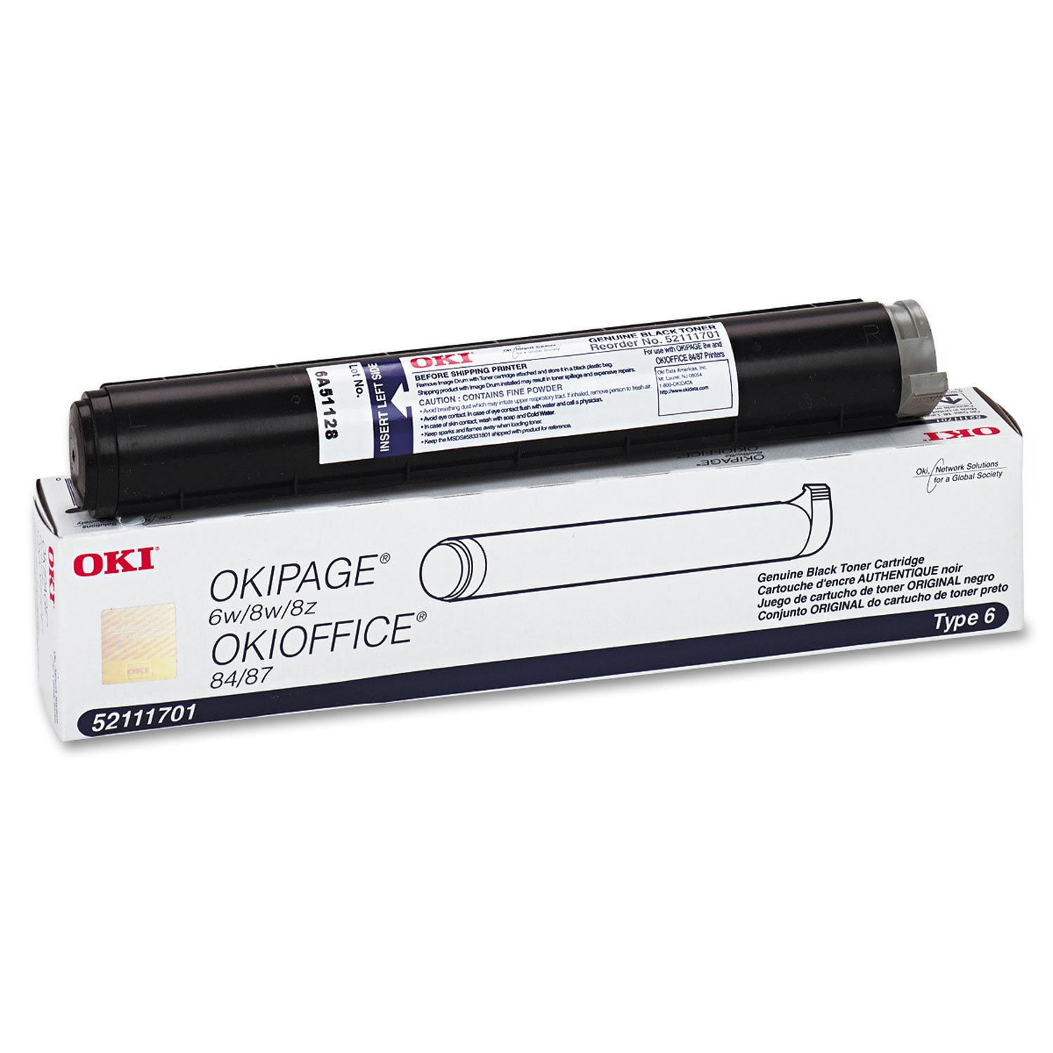 Amazon.com: OKI Type 6 Black Toner Cartridge 52111701 - For OkiPage 6w ...