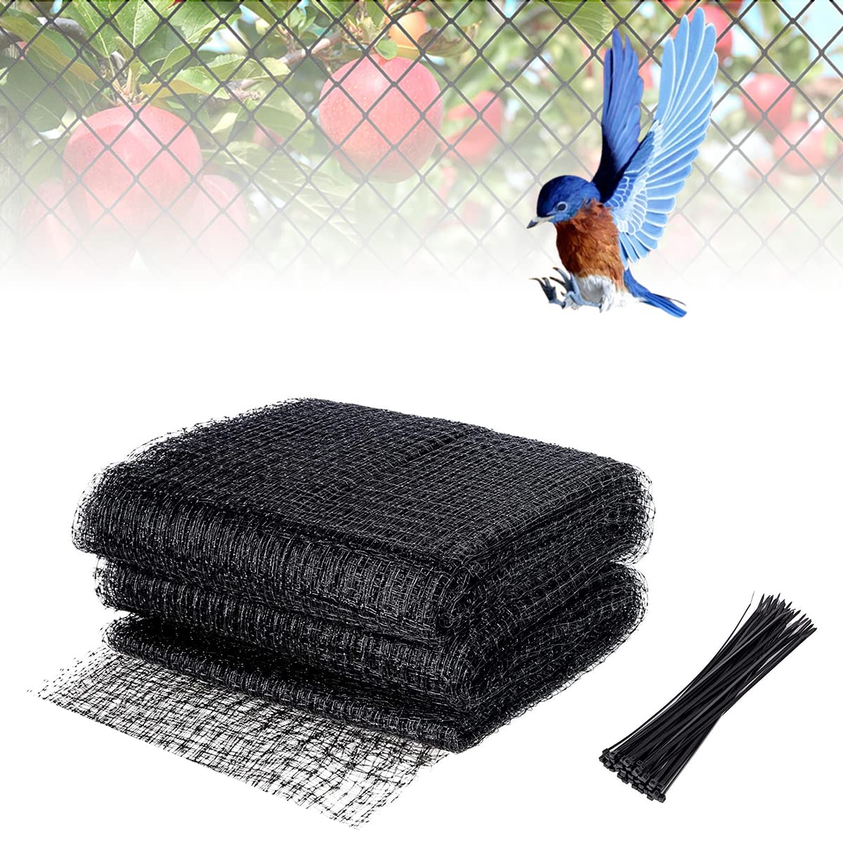 HASTHIP® 4*10m Bird Net for Balcony with Cable Ties, Reusable Heavy ...