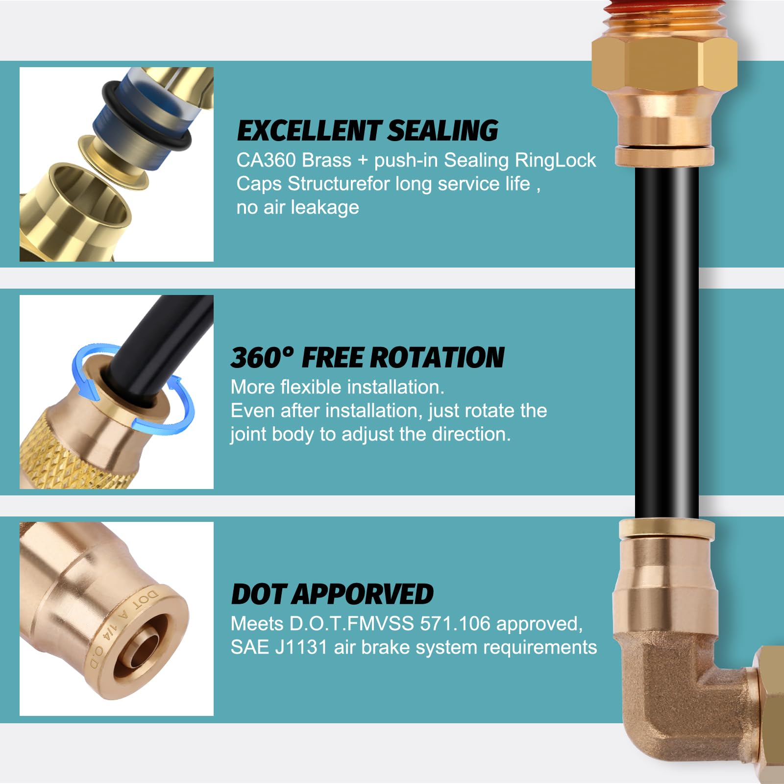 Tube Fittings Valve Spring Compressor Brass Fittings DOT SAE J844 NYLON ...