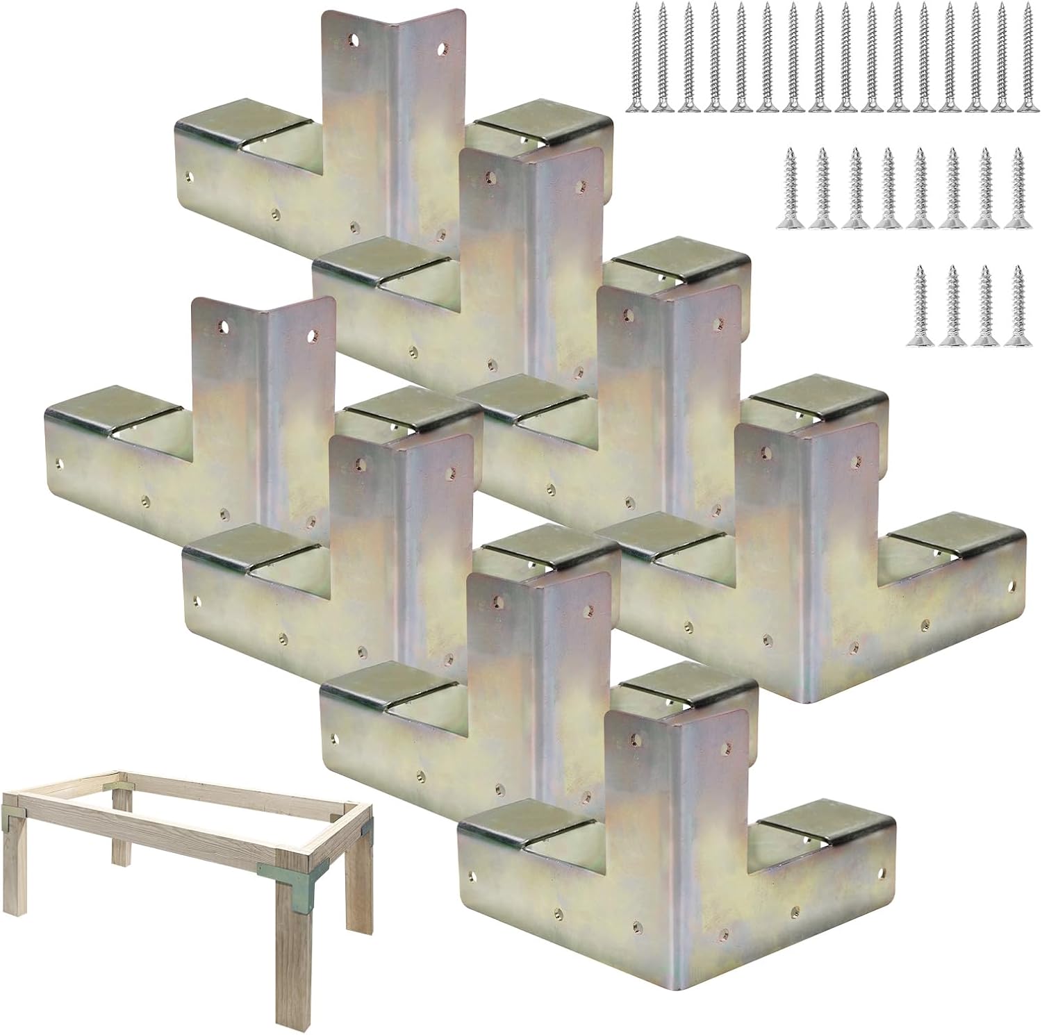 Amazon.com: 8 PCS Workbench Brackets Kit 3-Way Workbench Corner ...