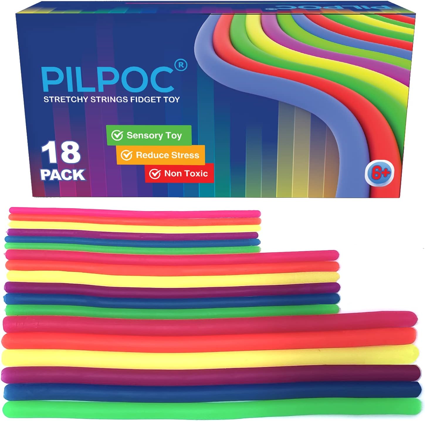 Amazon.com: PILPOC Unbreakable Monkey Noodles Super Stretchy String ...