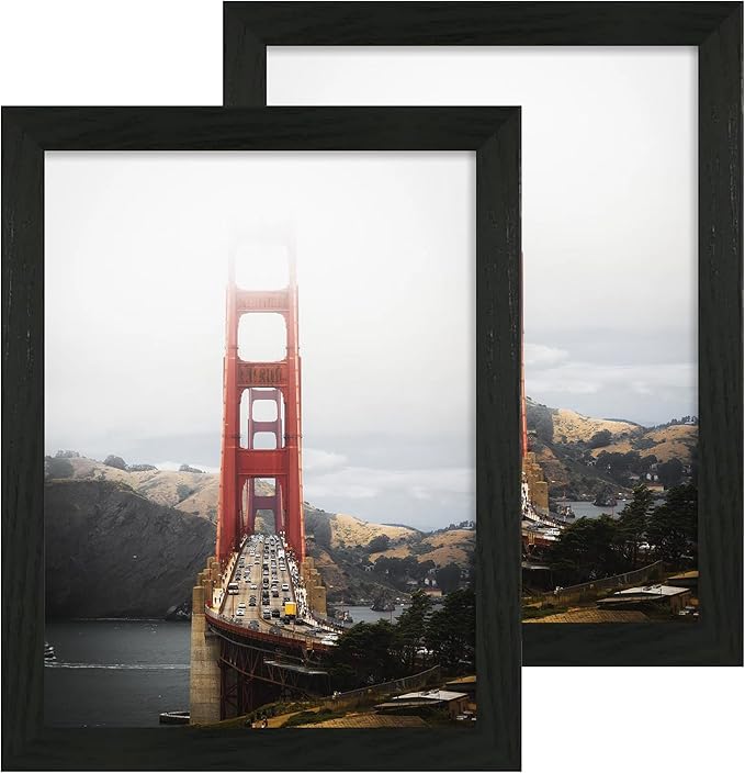 Amazon.com - iRahmen 9x12 Picture Frame Set of 2, Black Wood with Glass ...