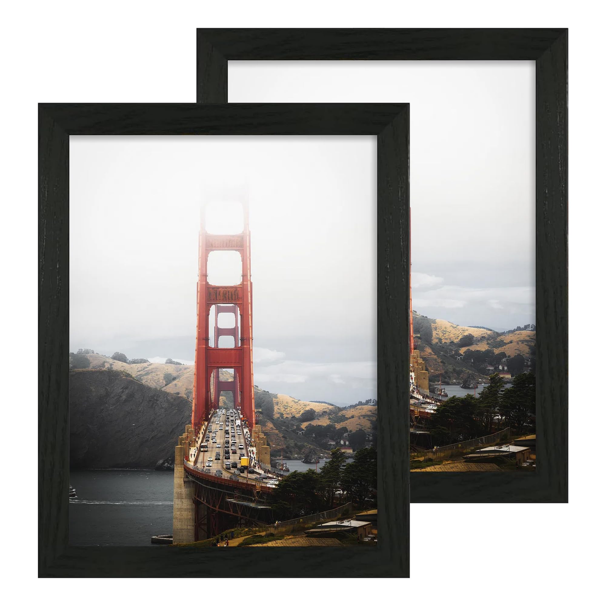 Amazon.com - iRahmen 9x12 Picture Frame Set of 2, Black Wood with Glass ...