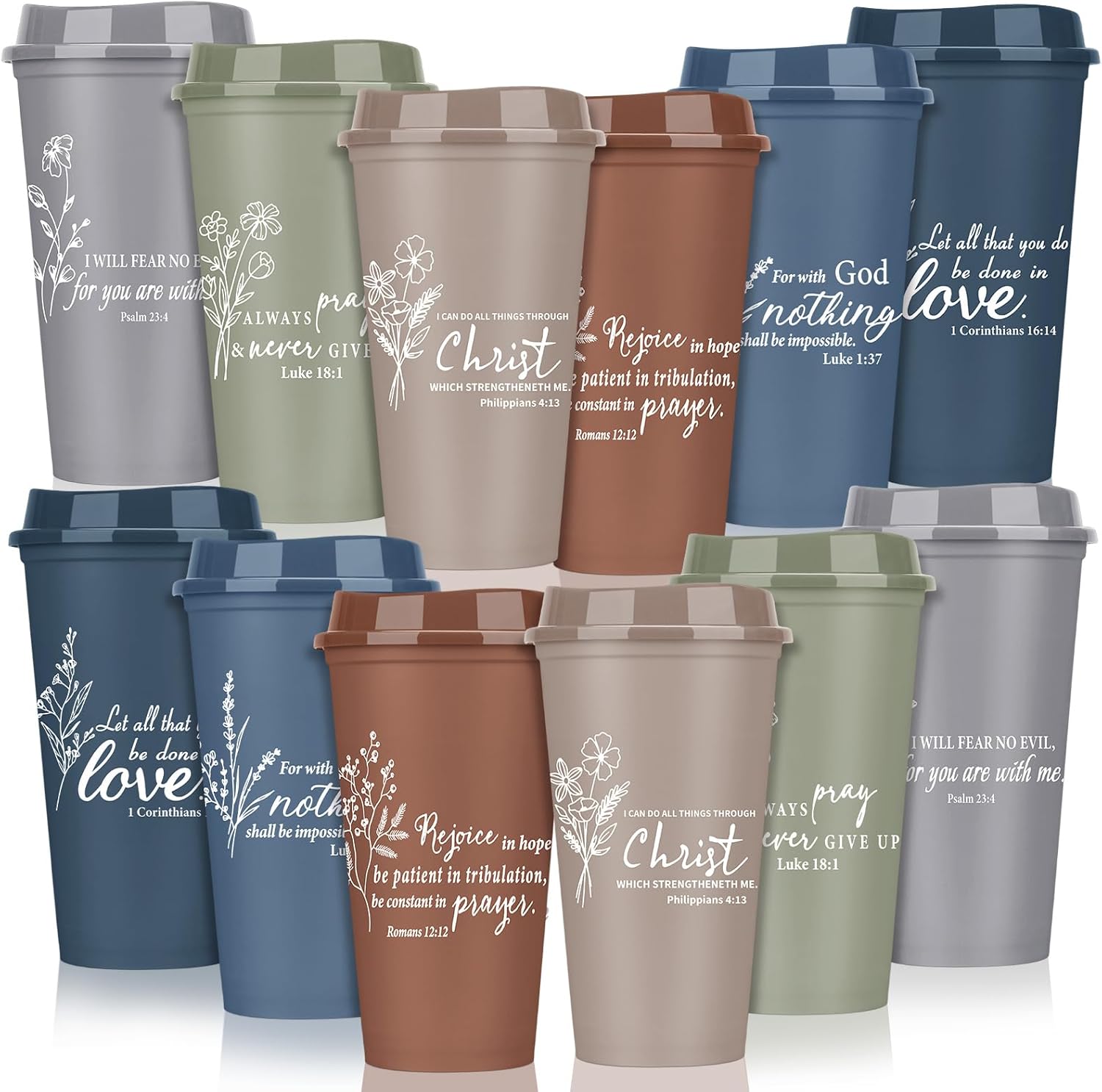 Amazon.com | Yetene 12 Pcs Reusable Christian Coffee Cups Gifts Church ...