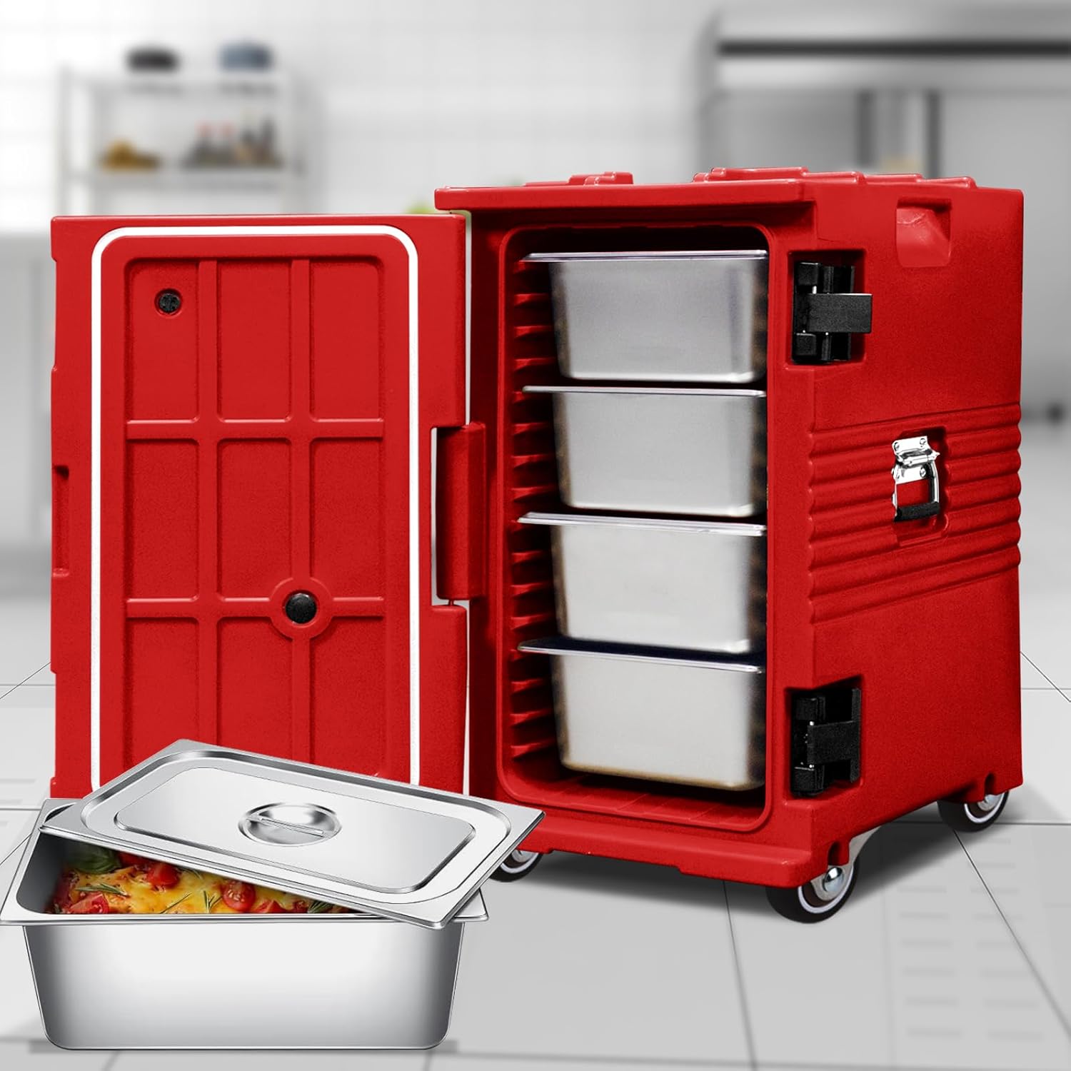 Amazon.com: 105QT End-Loading Insulated Food Pan Carrier w/4 Concealed ...