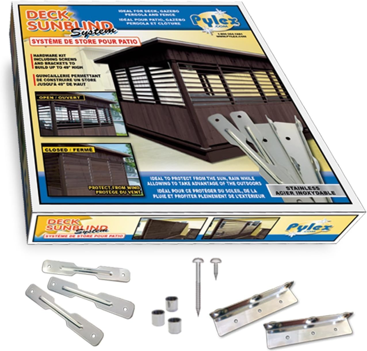 Amazon.com: Pylex Deck Sunblind System 11070, Louvers Bracket Shutter ...