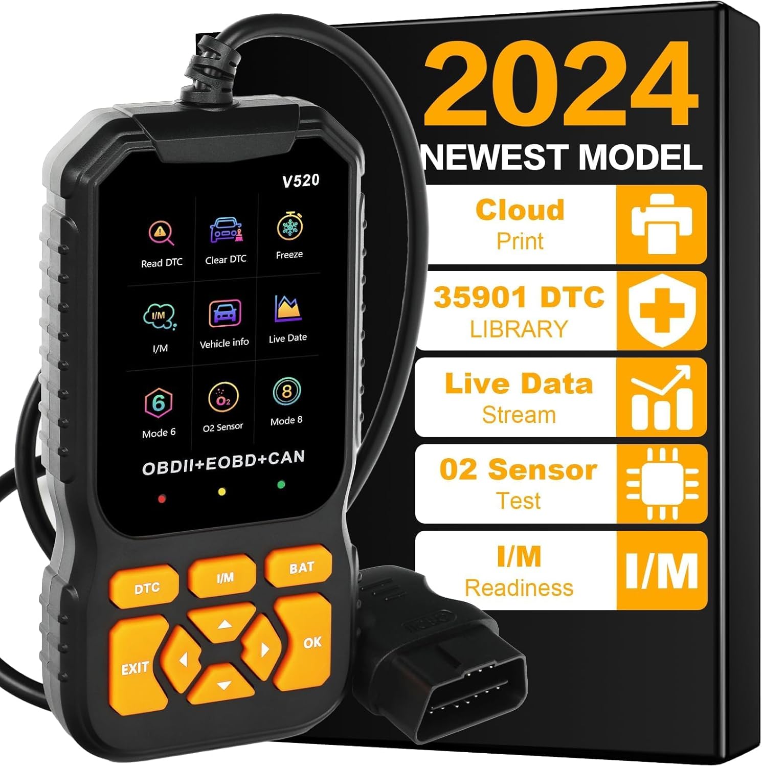 OBD2 Scanner Diagnostic Scan Tool Enhanced V520 Vehicle Code Reader ...
