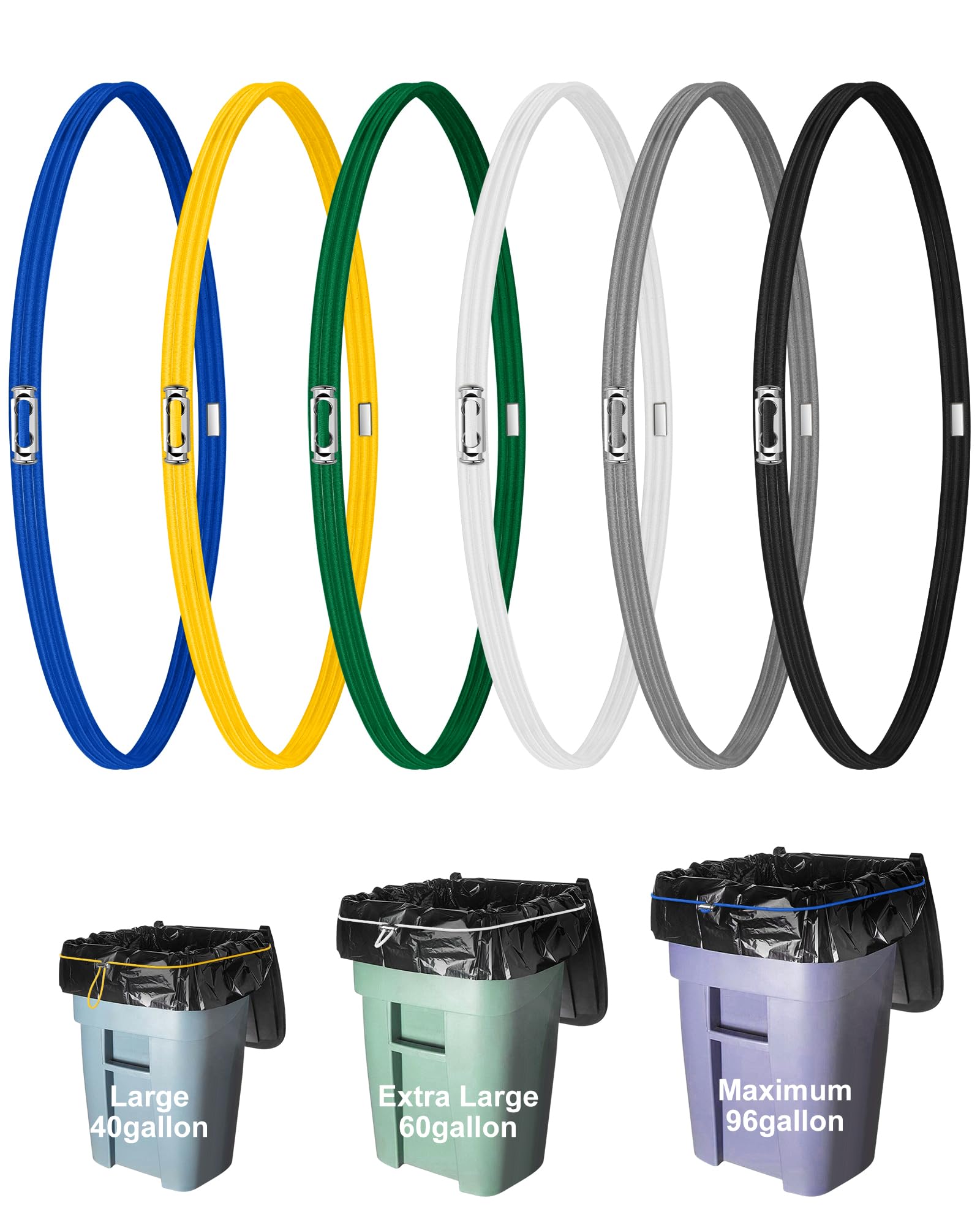Amazon.com: Large Rubber Bands for Trash Can Fits up 40-96 Gallon Extra ...
