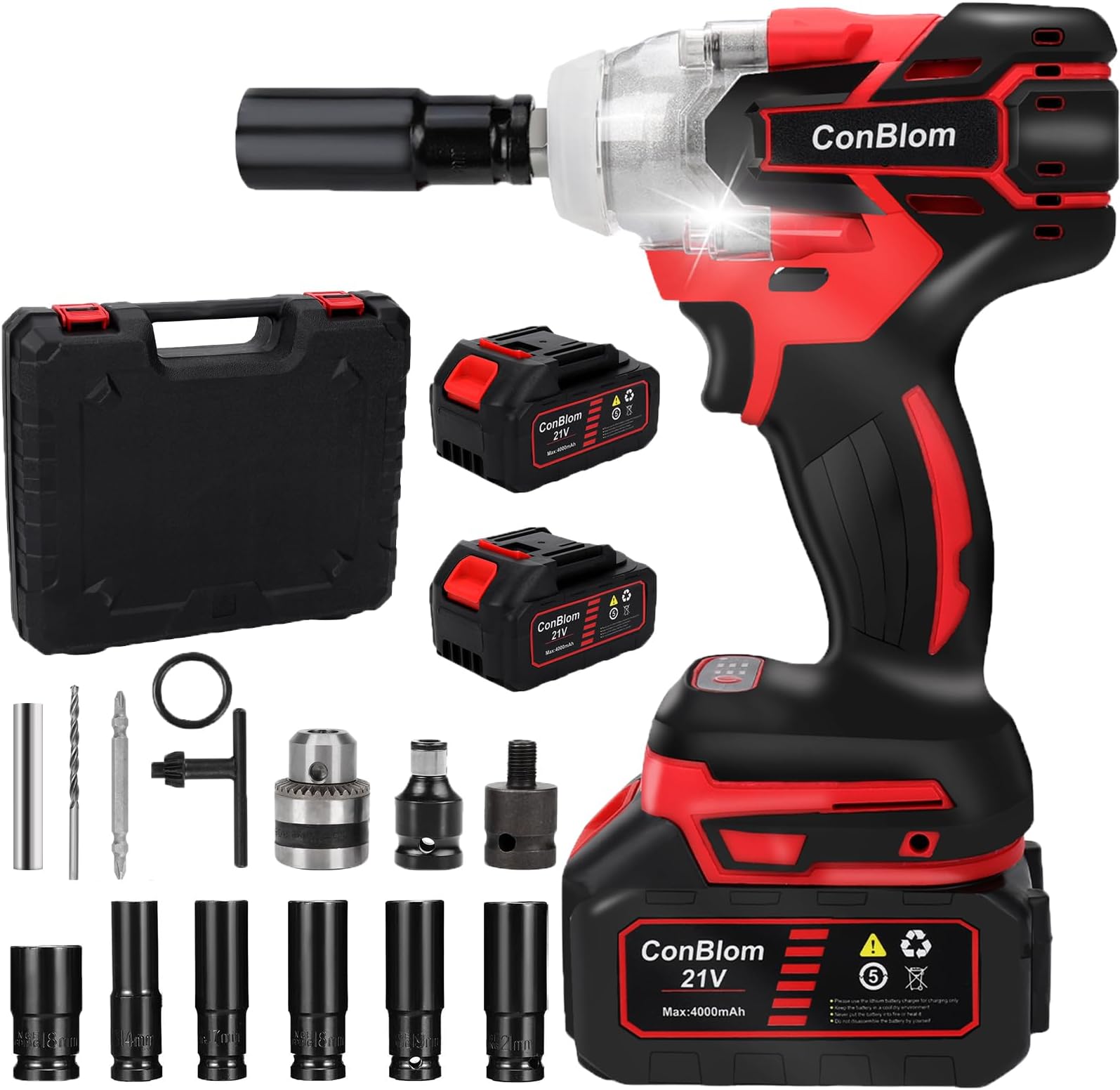 Cordless Impact Wrench, 900Ft-lbs (1200N.m) 1/2" Brushless Impact Gun ...