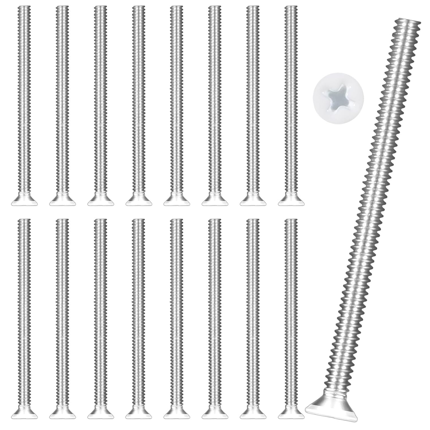 40Pcs Extra Long Outlet Screws, 6-32 x 1-1/2 Inch White Painted Flat ...