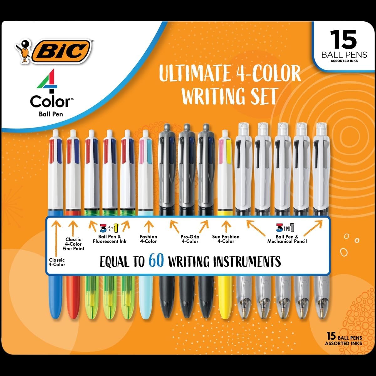 Amazon.com : BIC Ultimate 4-Color Writing Set, 1.0mm, Multi Color ...